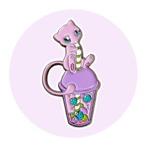 Pokemon | Accessories | Mew With Bubble Tea Pokemon Fantasy Pin | Poshmark